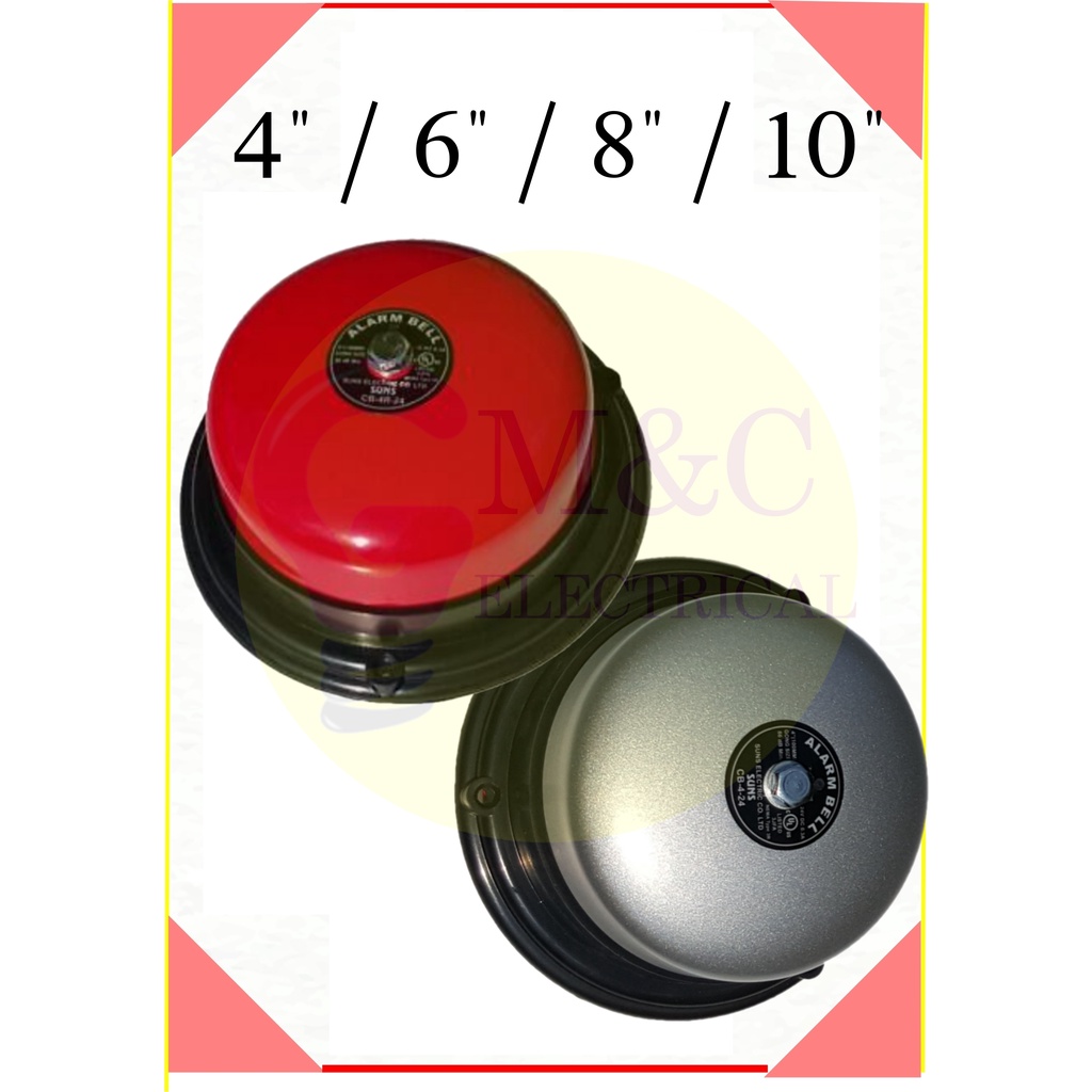 (AC240v) Dia School Fire Alarm Round Shape Electric Bell (4”/6”/8”/10 ...