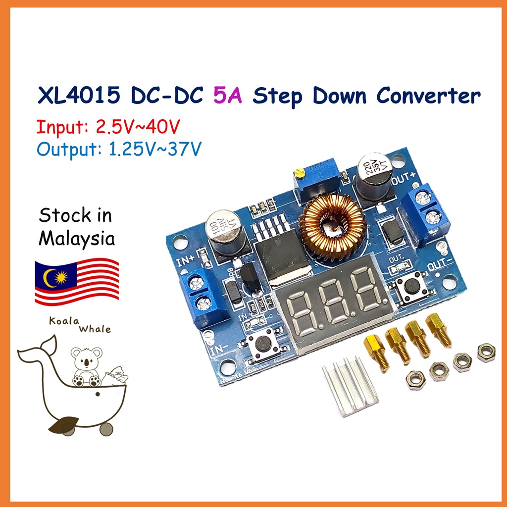 XL4015 DC-DC DC 5A Step Down Converter Buck Voltmeter Voltage Adjustable Variable Module XL 4015 ...