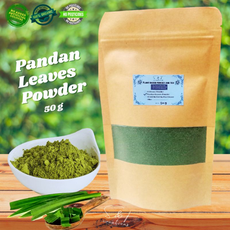 100% Pure Natural Pandan Leaves Powder (30/ 50g) | Natural Food ...