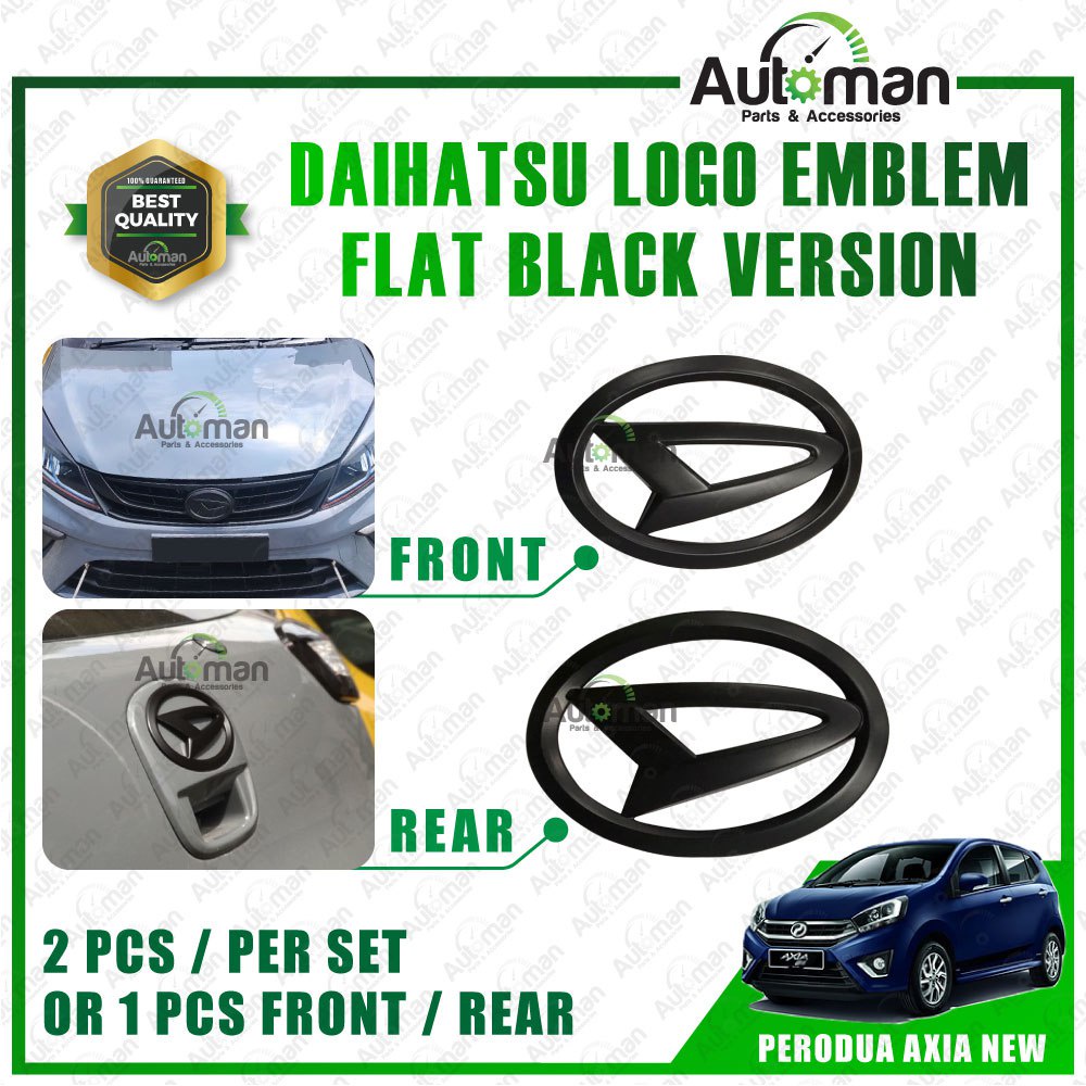 Perodua Axia 2017 - 2020 Emblem Logo Daihatsu Emblem Front Rear Black ...
