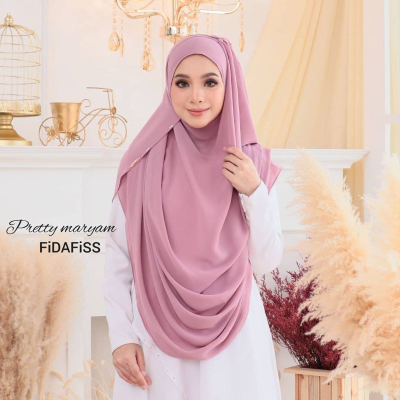 FiDAFiSS Pretty Maryam XL #instantshawl Premium textured chiffon tudung ...