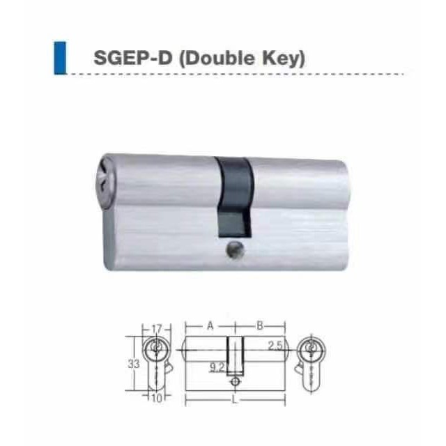 ST GUCHI CYLINDER - DOUBLE KEY 60MM (SGEP-D3030) | Shopee Malaysia