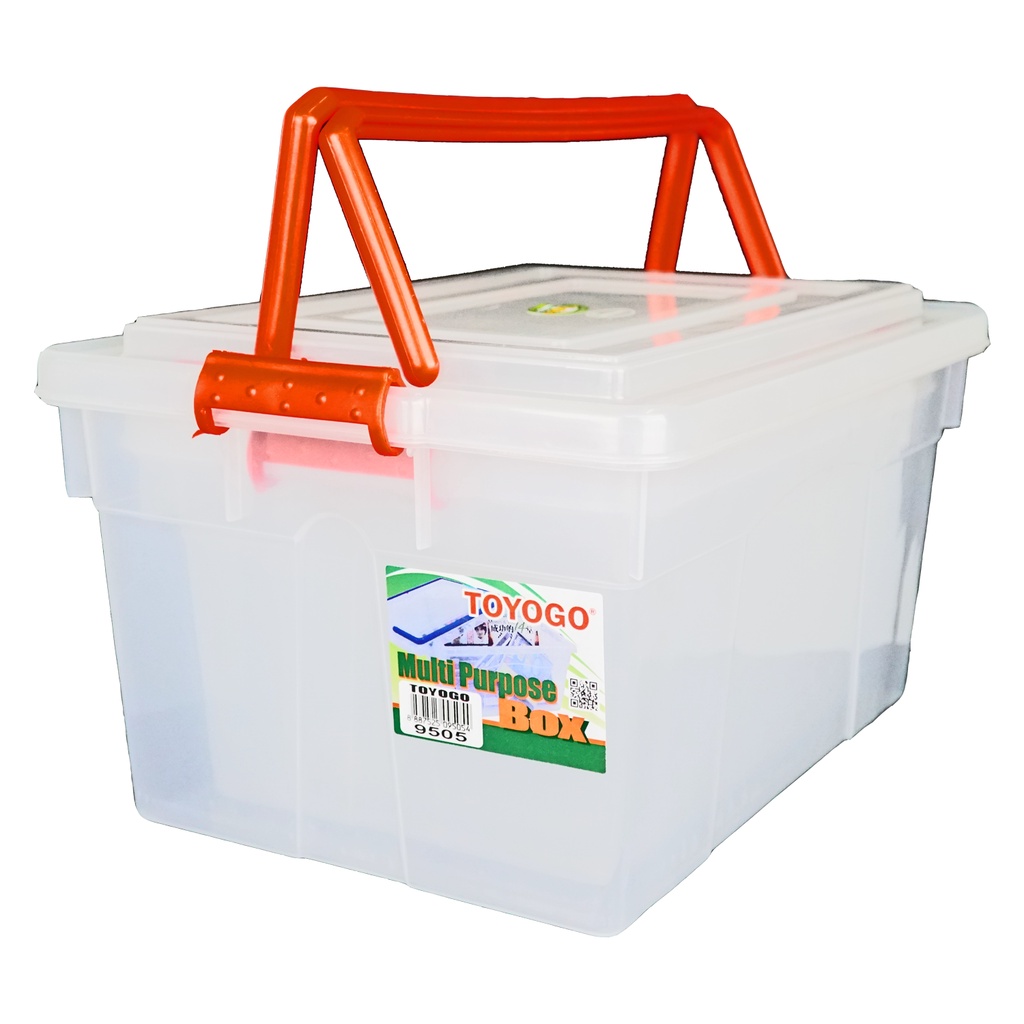 6X Toyogo Small Storage Box With Lid Handles Translucent Container 9505 ...