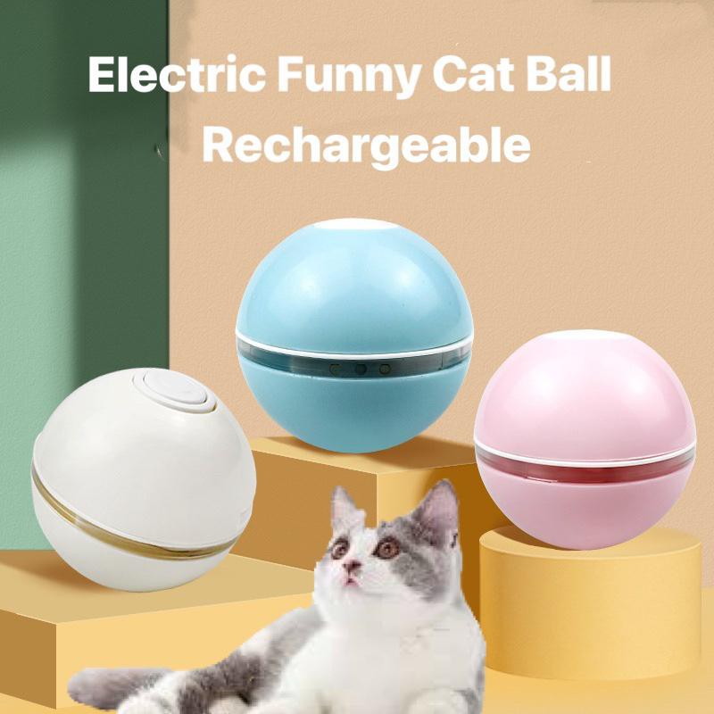 2ND GEN Smart Rotating Ball Interactive Cat Toy Colorful LED Self ...