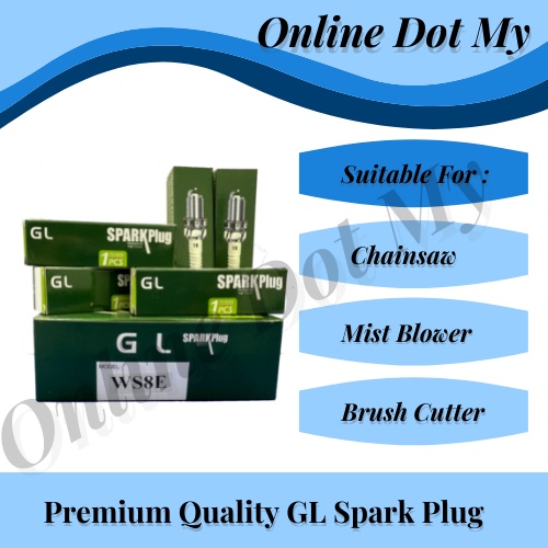 GL Spark Plug WS8E Mesin Spark Plug Brush Cutter Chainsaw Mist Blower ...