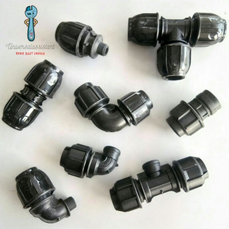 【25mm=1”】Poly Pipe Fitting | Socket Elbow Tee P/Tee Valve Female Male ...
