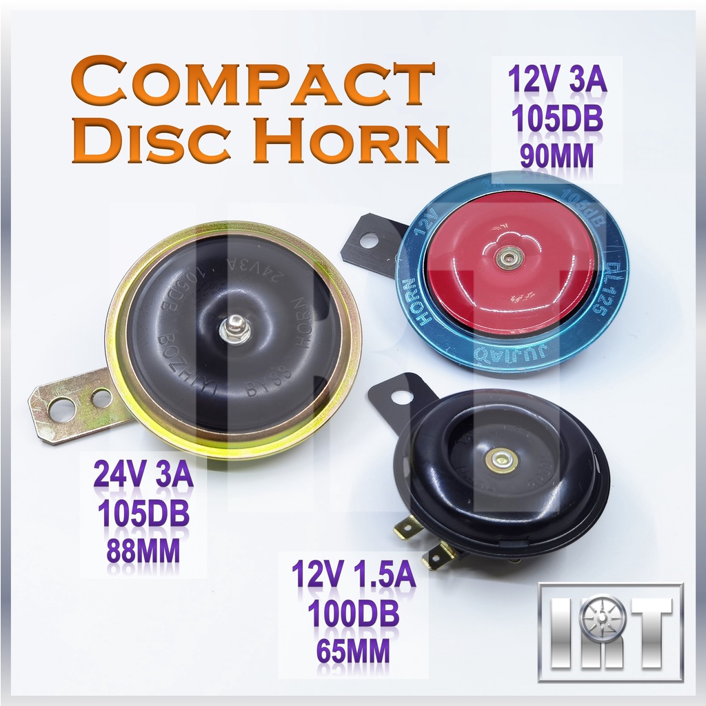 12V 24V 65mm 90mm Compact Disc Horn Powerful Tone Disk Lorry Lori Trak ...