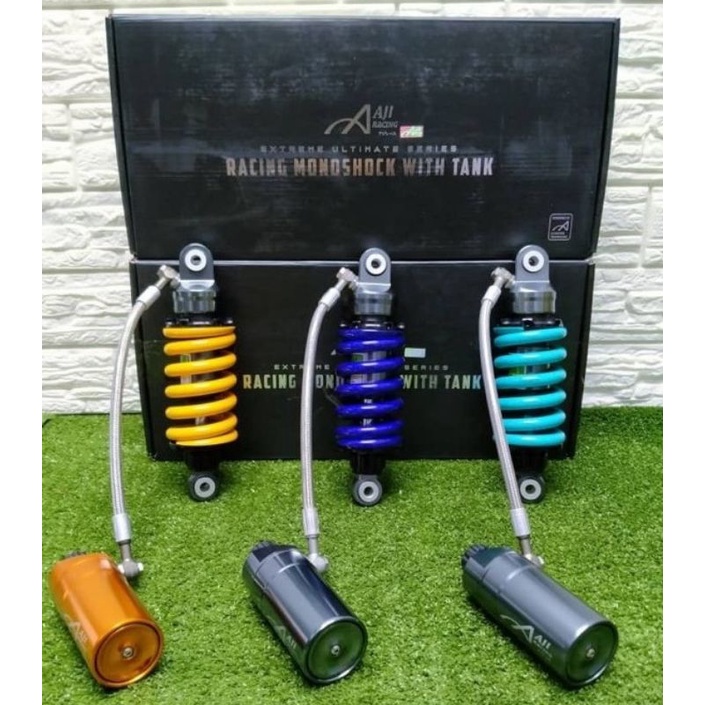 AjI Racing Monoshock Adjustable Gas With Tank RS150 230mm Y15ZR/LC135/Y16 205M 200M BLACK YELLOW ...