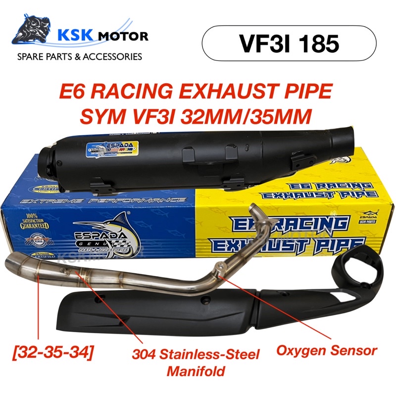Racing Exhaust SYM VF3I(32mm/35mm)E6 ESPADA Cutting Standard Exhaust ...