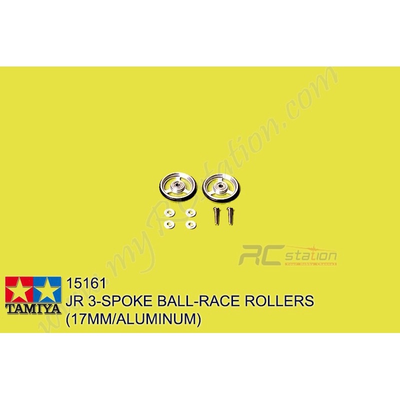 Tamiya #15161 - JR 3-Spoke Ball-Race Rollers - (17mm/Aluminum) [15161 ...