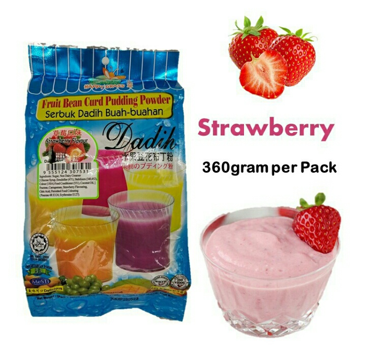 Happy grass pudding powder serbuk dadih strawberry 360gm | Shopee Malaysia