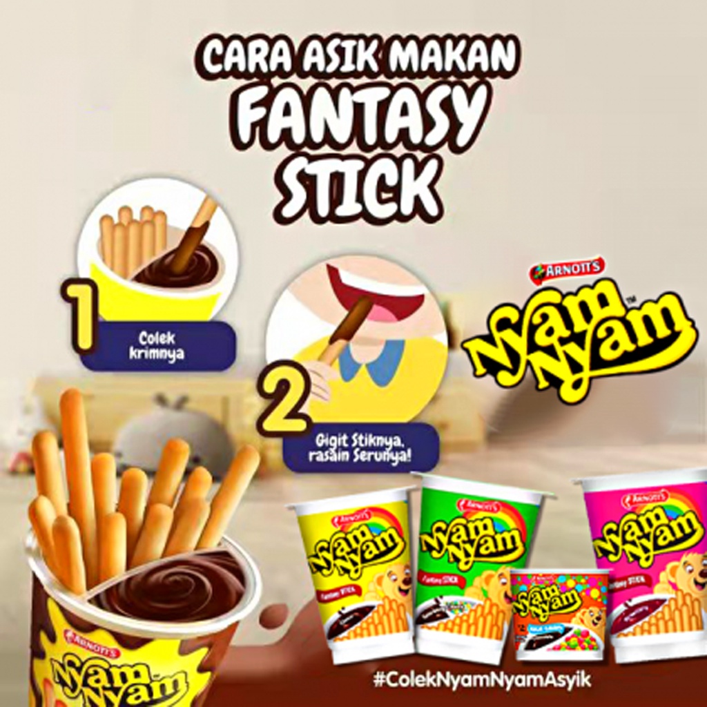 18g 25g X 12pcs Arnotts Nyam Nyam Rice Crispy And Choco Fantasy Stick