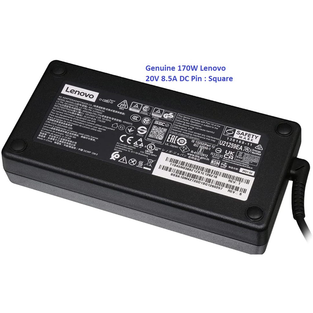 Genuine 170W Lenovo Slim Smart AC Power Adapter / Charger 20V 8.5A ...