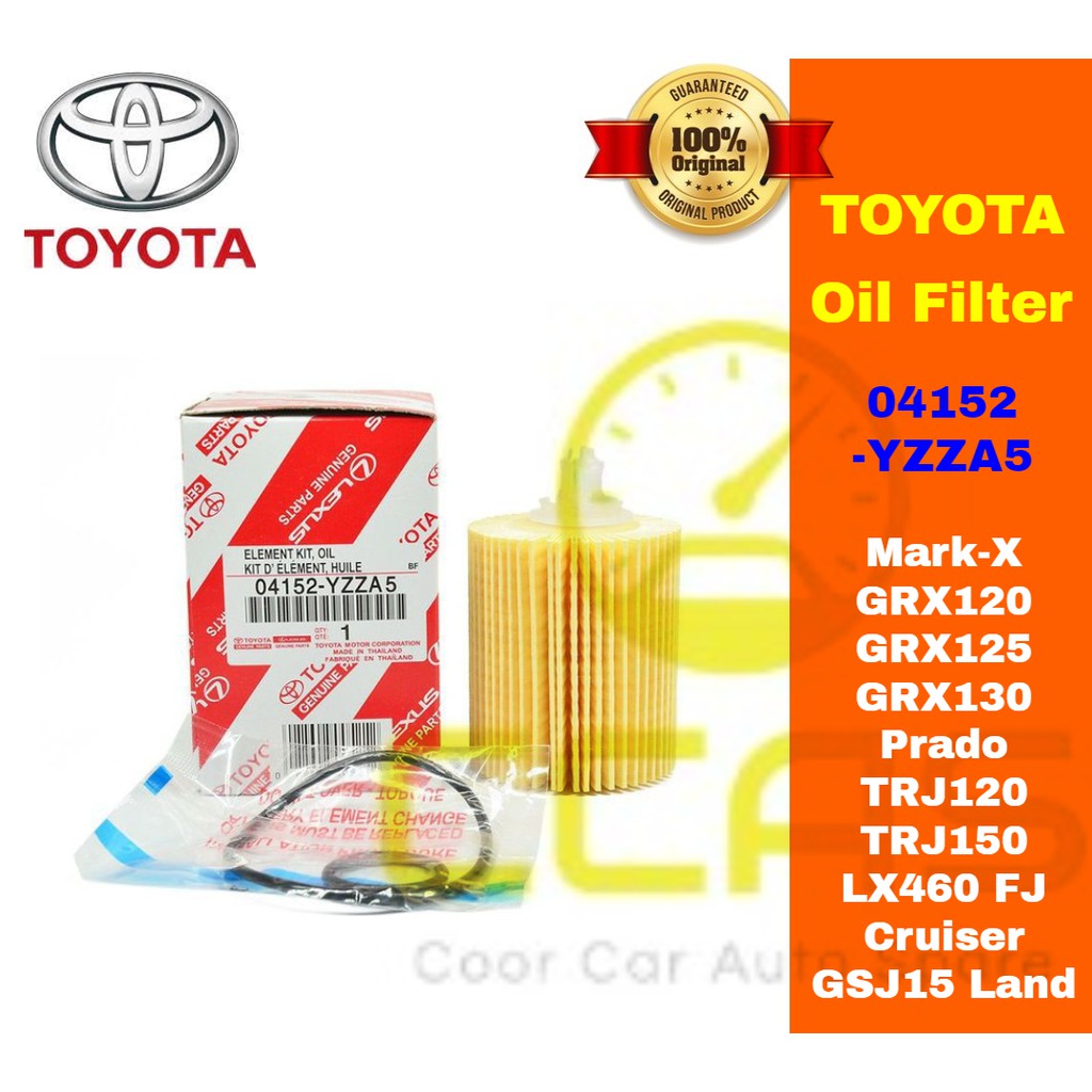 (100% ORIGINAL ) Toyota Oil Filter Paper - Mark-X GRX120/125/130 Prado TRJ120 TRJ150 LX460 FJ ...