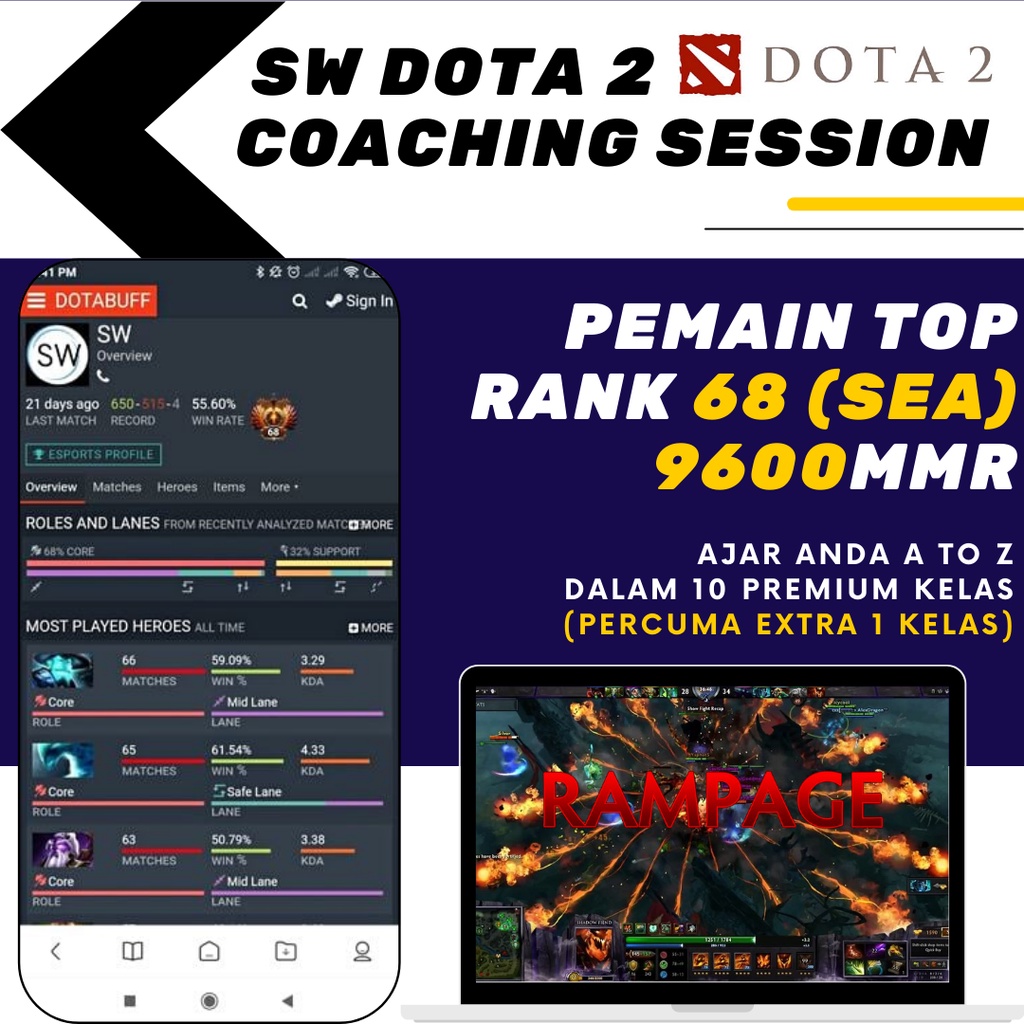 Dota 2 Coach SW - SW Signature 10 Session Full Coaching Package (Free 10 Replay Analysis + Close ...