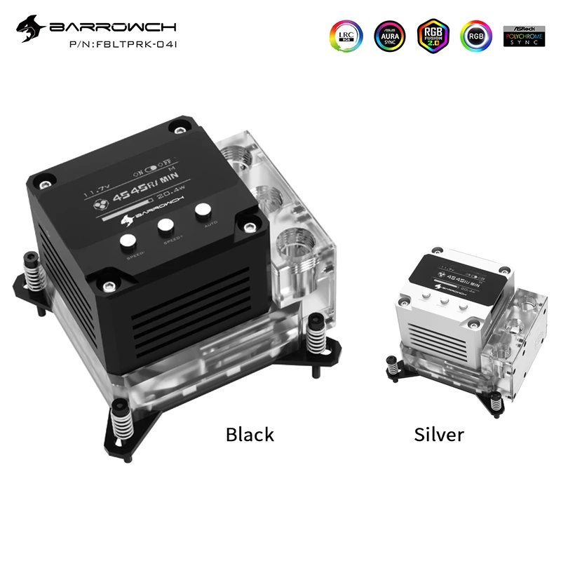 Barrowch CPU Block Pump Reservoir Three In One, 17W PWM Intelligent ...