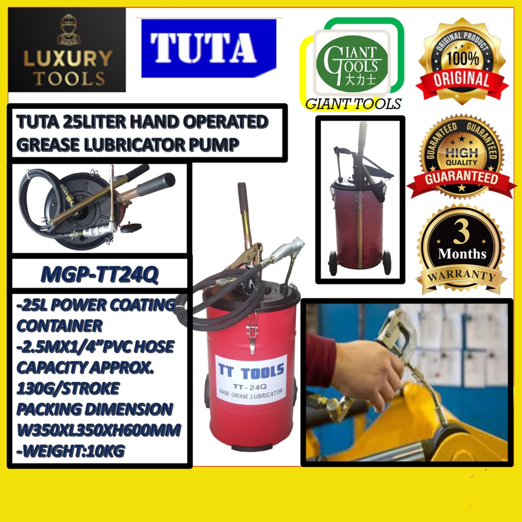 (100%)ORIGNAL TUTA TT-24Q 25 LITER HAND OPERATED GREASE LUBRICATOR PUMP ...