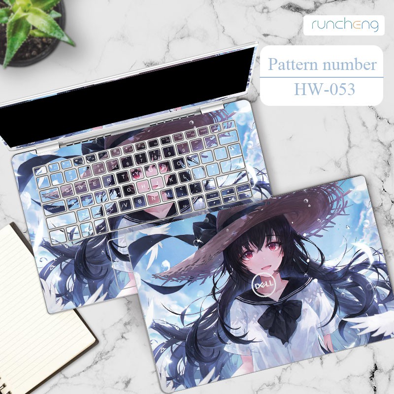 Decorative Beautiful Girl PVC Free-cutting Laptop Stickers Protective ...