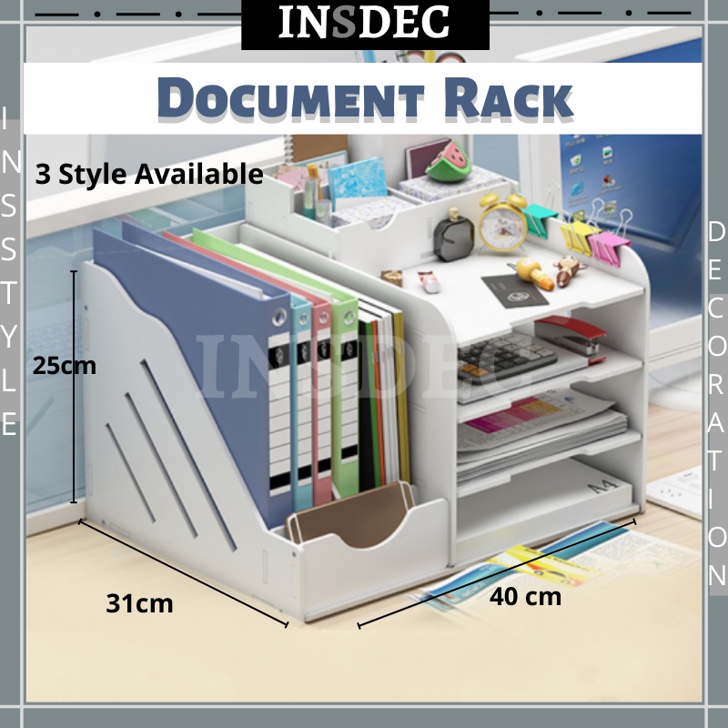 INSDEC Document Rack Office Table Storage File Organizer Document Rak ...