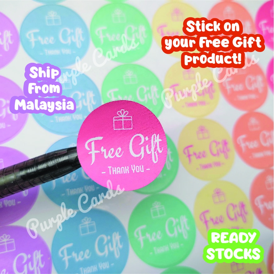 FREE GIFT Sticker Label 100pcs Self Adhesive | Shopee Malaysia