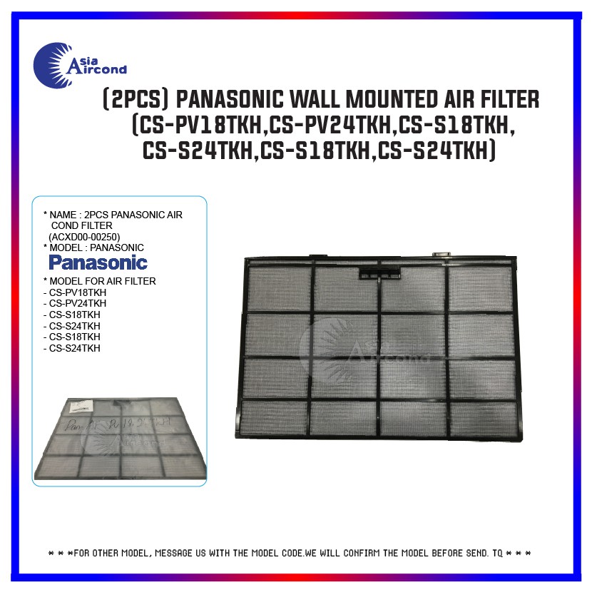 (2PCS) PANASONIC WALL MOUNTED AIR FILTER 2.0HP-2.5HP { PV18/24TKH , S18 ...