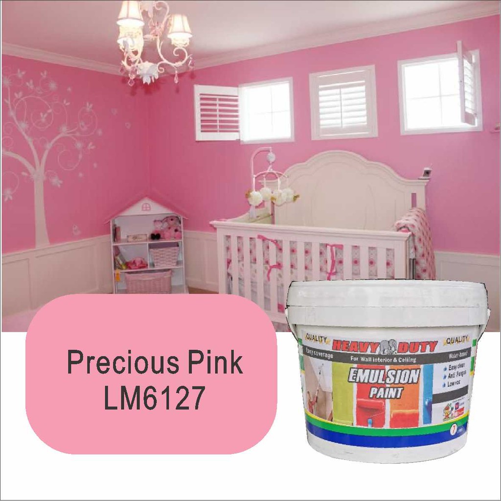 🔥 HLM6127 PRECIOUS PINK 🔥 7L Heavy Duty Emulsion paint / wision paint ...