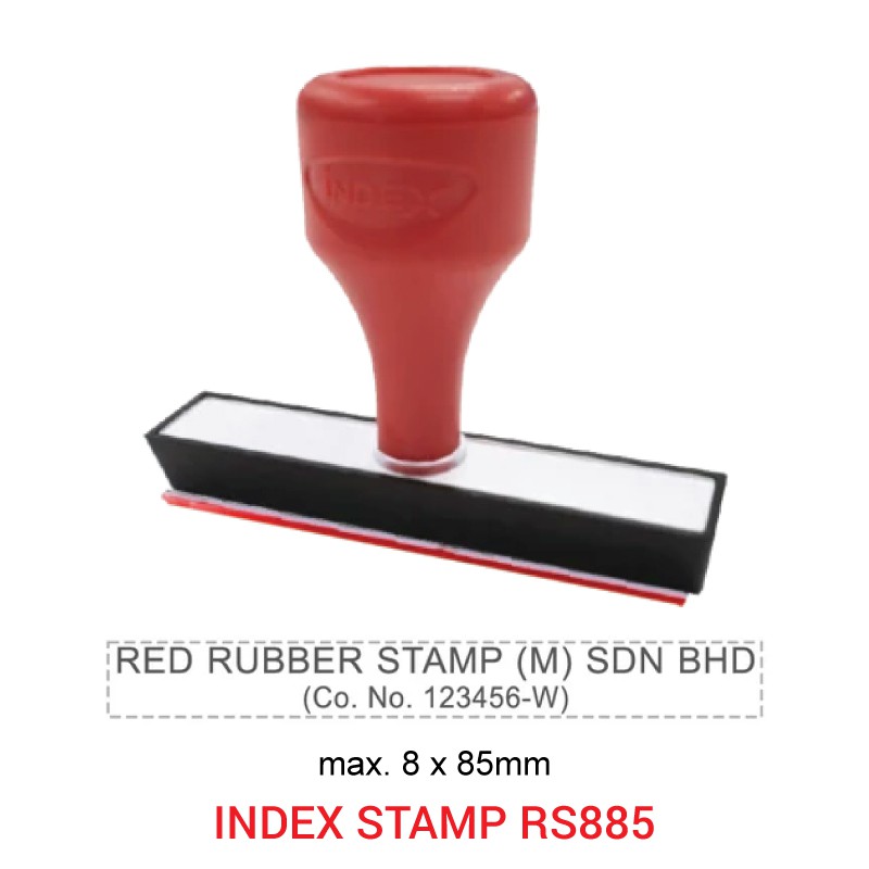 Index Stamp Traditional Red Rubber Stamp Custom Made RS885 (max. 8 x ...