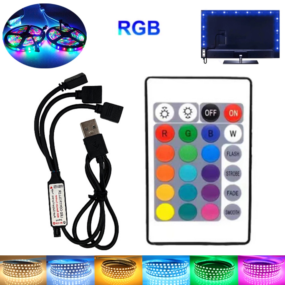 5V USB 3 in 1 5M/10M/15M LED Light Bar Bluetooth IR Controller 24 ...