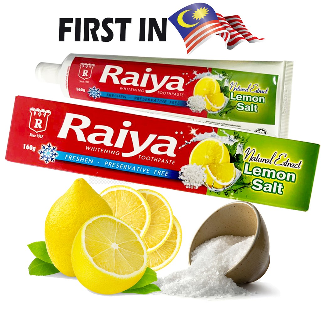 [First in Malaysia] Raiya Lemon Salt Toothpaste 160g Whitening ...