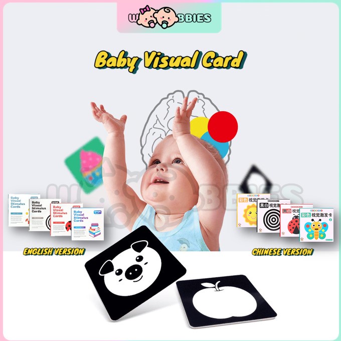 👶🏻Woobbies Montessori Baby Flash Card | Baby Sensory Cards | High ...