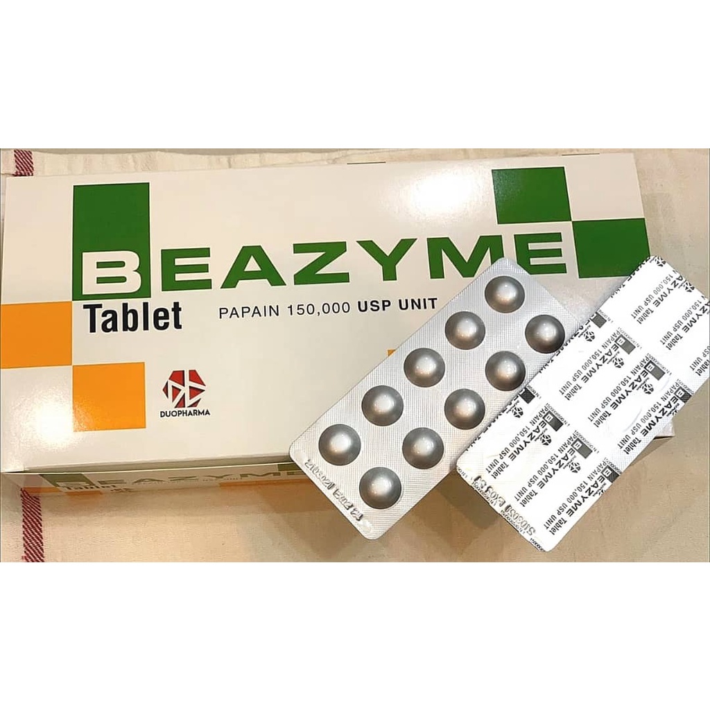 Beazyme Papain 150,000U Units tablet 10s/ Strips (EXP: 10/25) | Shopee ...