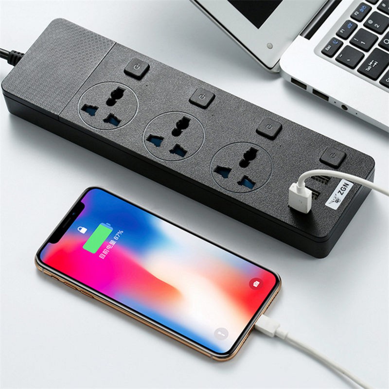 3000W Power strip universal plug socket, socket with USB port, 2/3/5 ...