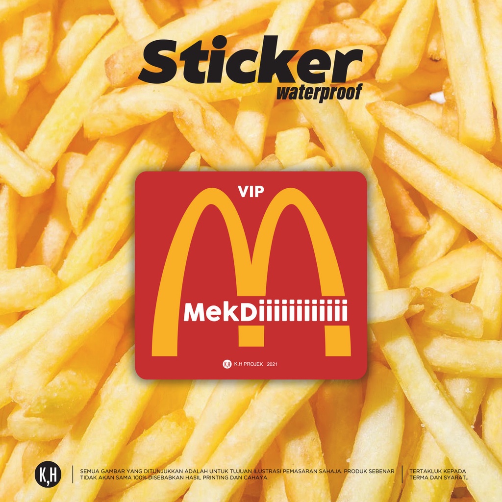 Mekdi / Mcd sticker / Waterproof / Sticker | Shopee Malaysia