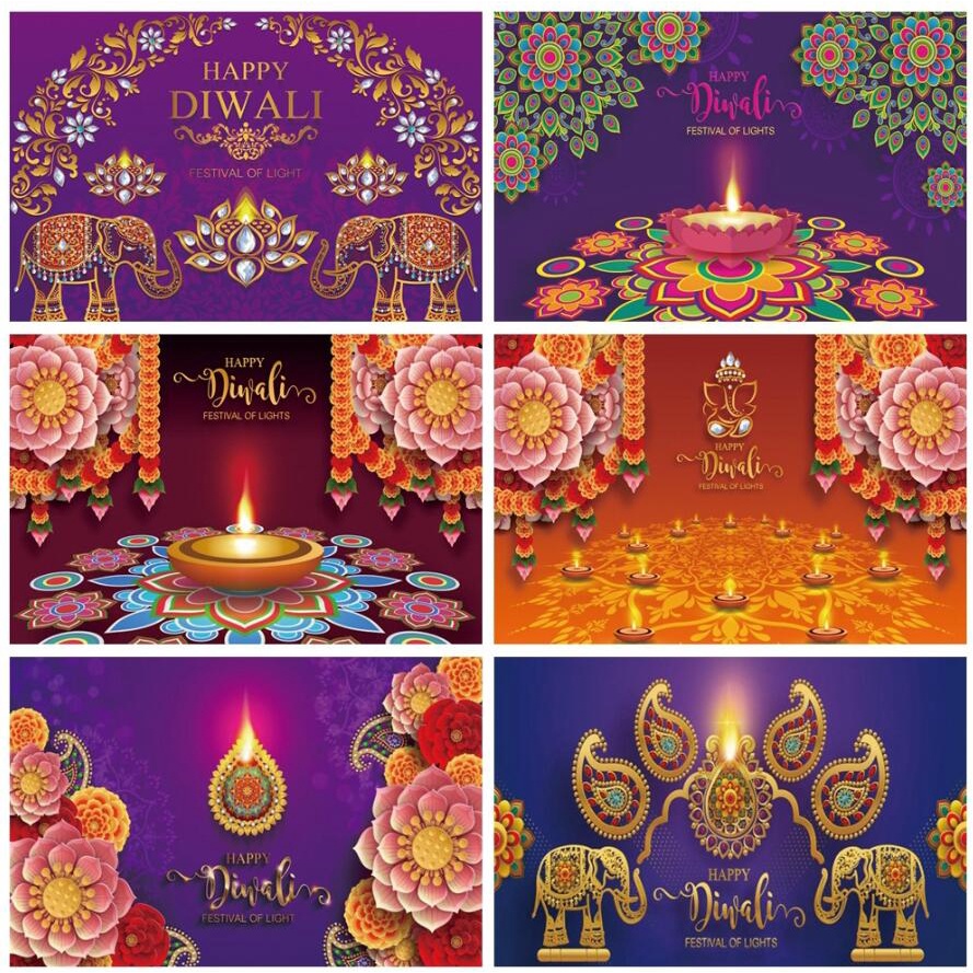Diwali Festival Party Backdrop for Photography Wall Mural India Diwali ...