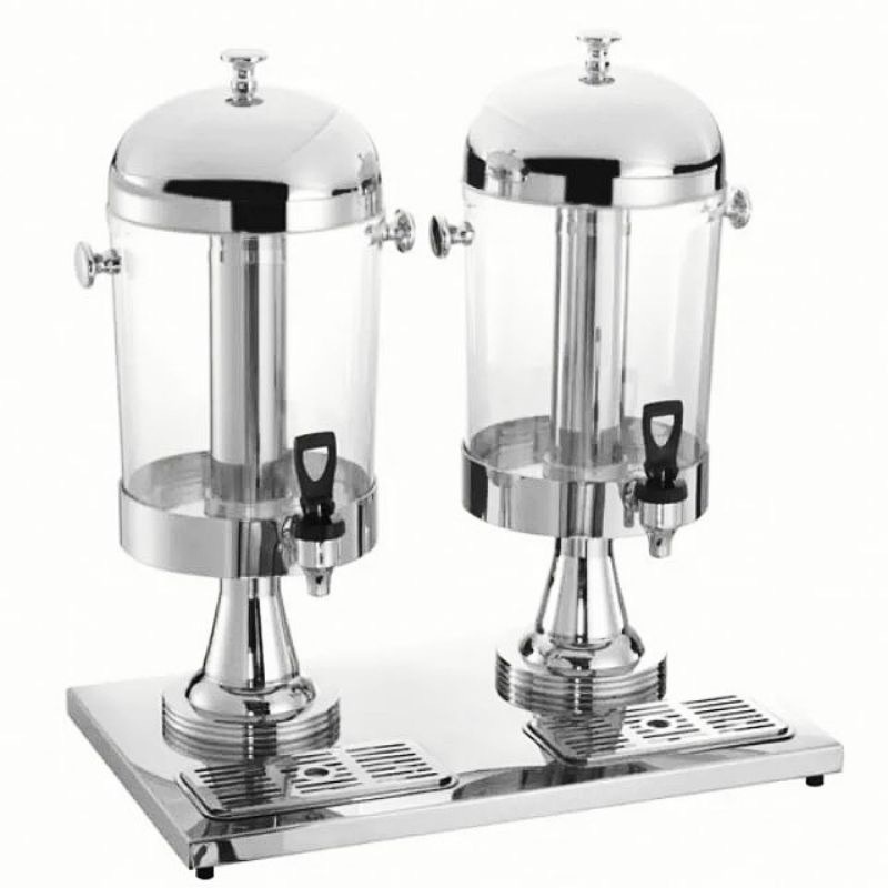 16L 8L x 2 Stainless Steel Double Bowl Juice Dispenser Water dispenser ...