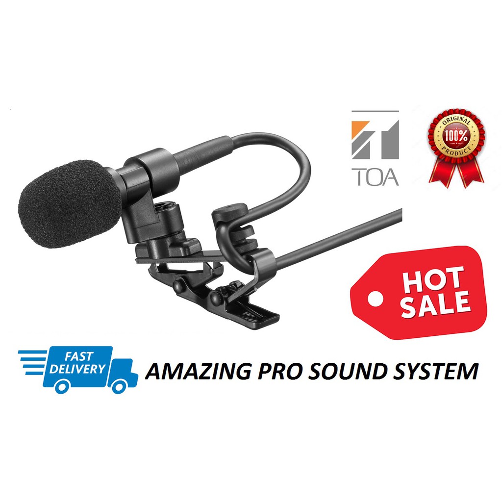 TOA EM-410 Lavalier Microphone ( Require 9-52 V DC Phantom Power To ...