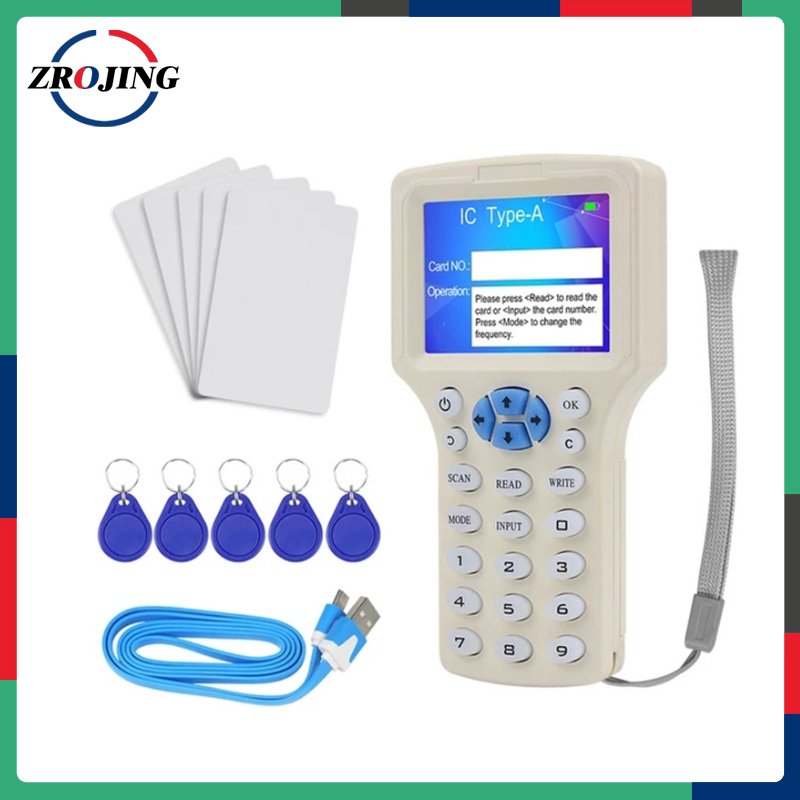10 Frequency NFC Smart Card Reader Writer RFID Copier Duplicator 125KHz ...