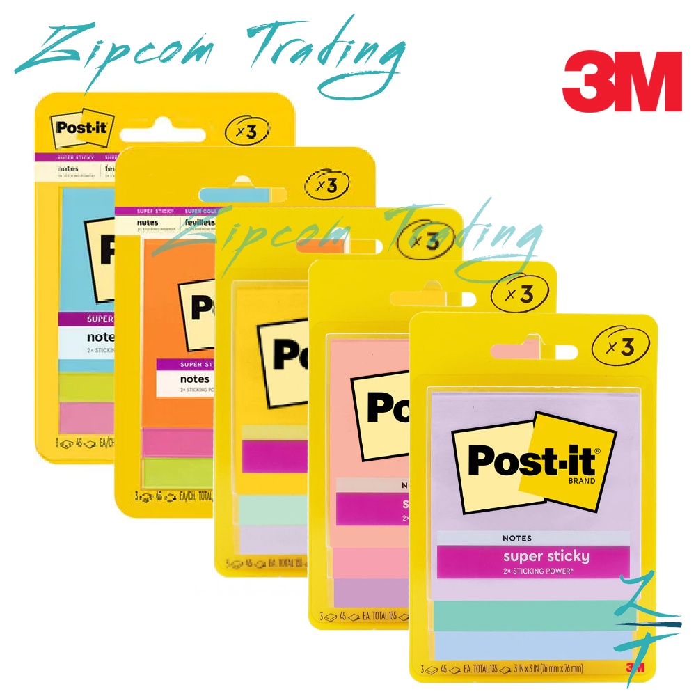 3M Post-it Super Sticky Notes (Multi-Pad) 3" x 3" | Shopee Malaysia