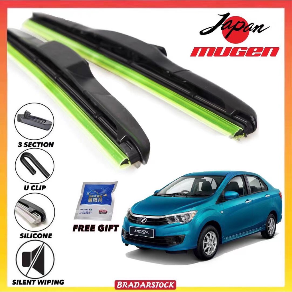 PERODUA BEZZA WIPER Japan Mugen Silicone Wiper Bezza MG14 MG21 | Shopee ...