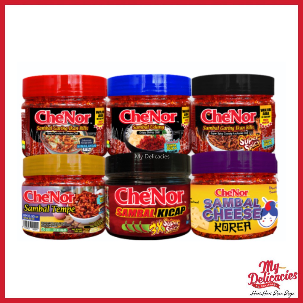 Che'Nor Sambal Garing Ikan Bilis, S. Udang, S. Super Spicy,S. Kicap,S ...