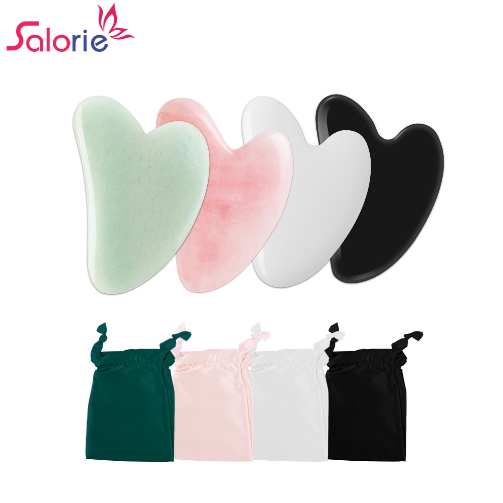 Salorie Natural Stone Scrapper Face Gua Sha Board Beauty Tool Pink ...