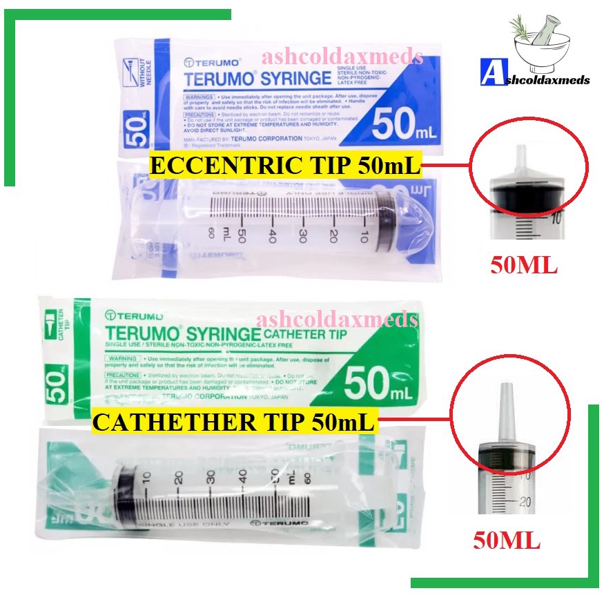 Terumo Catheter/Eccentric Tip Syringe/Luer Lock Tip 50ML 1's (Terumo Feeding Syringe) | Shopee ...