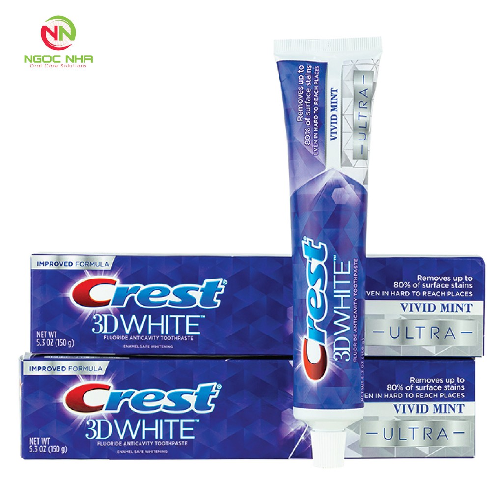 Crest 3D White Vivid Mint Ultra whitening toothpaste 147g, American product | Shopee Malaysia