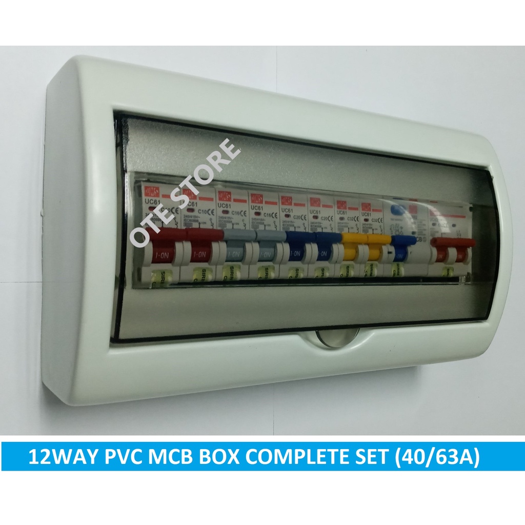 12WAY PVC MCB BOX COMPLETE SET (40A / 63A) (UMS) | Shopee Malaysia