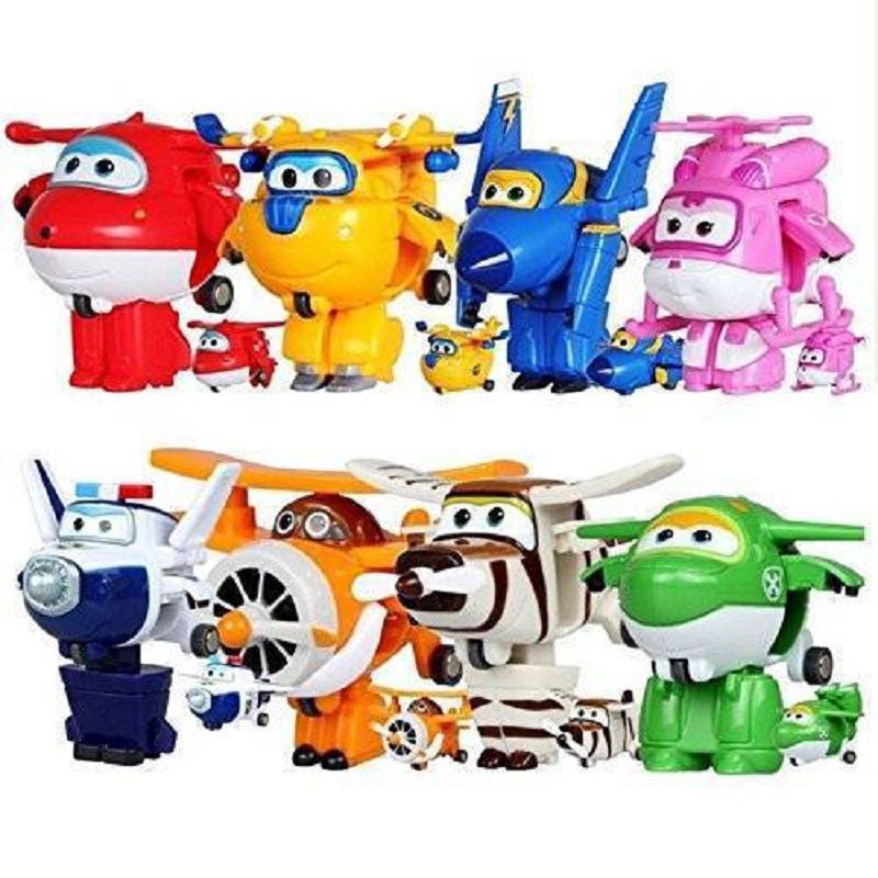 Super wings Planes Toys 8pcs/set Super Wings Deformation Airplane Robot ...