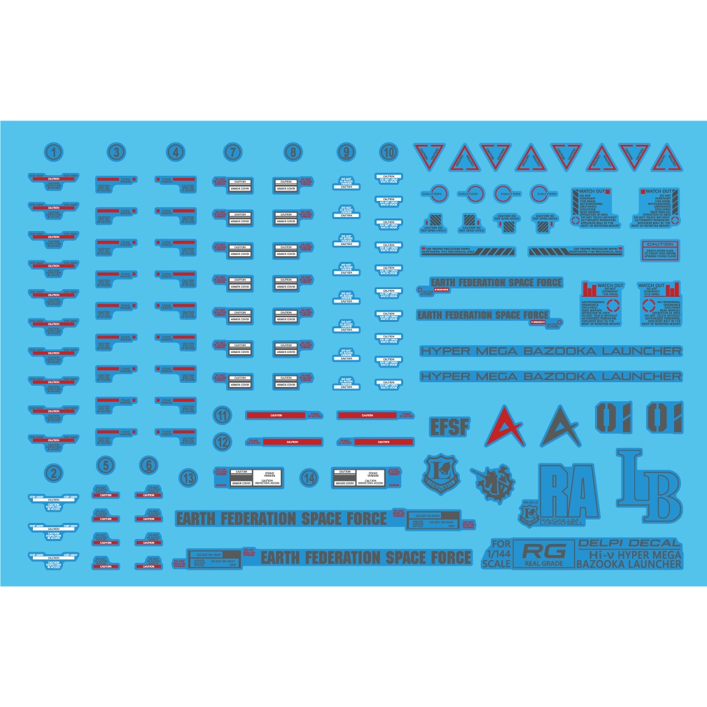 [Delpi] Waterslide Decal - RG 1/144 Hi Nu + Bazooka (Hologram/Metal ...