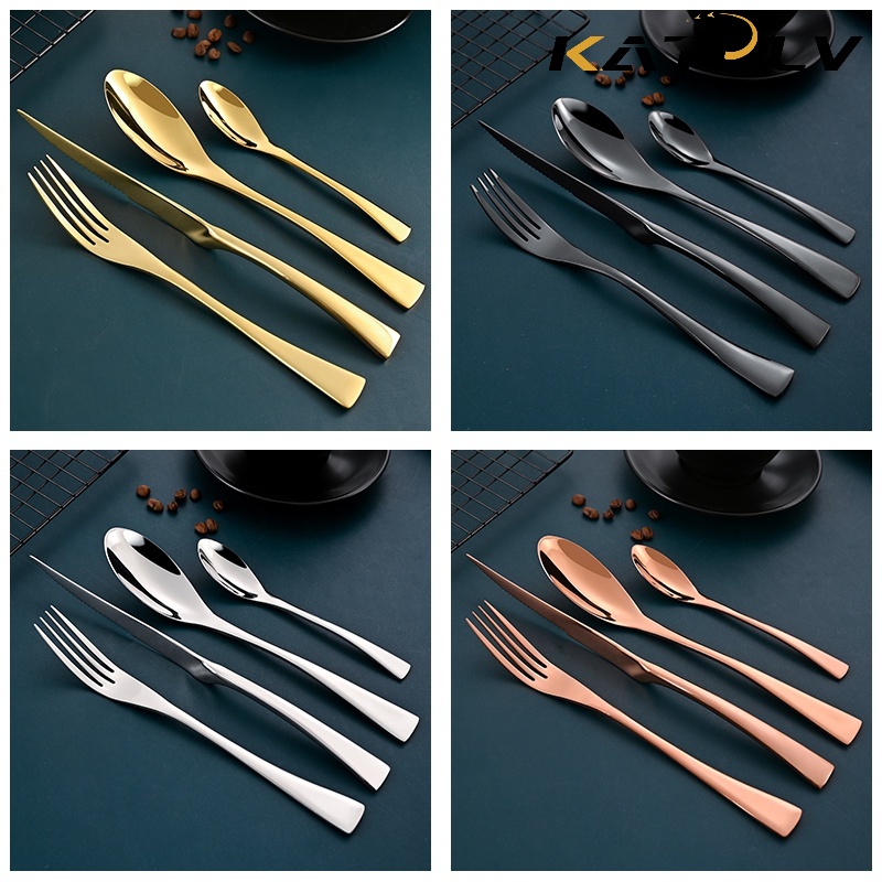 High Quality Flatware Tableware Set Metal Cutlery Knife Spoon and Fork ...