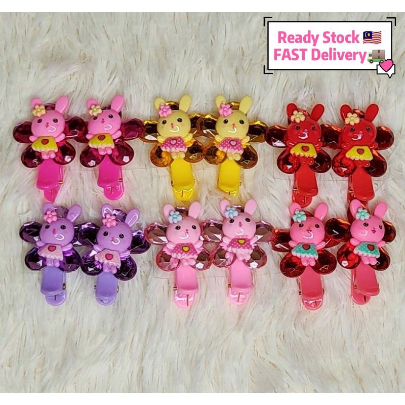 [READY STOCK] Girls Sweet Rabbit Hair pin Cute Cartoon Kids Hair Clip ...