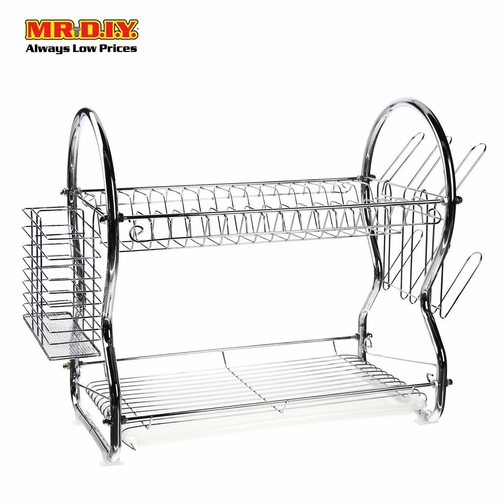 (MR.DIY) Stainless-Steel 2-Layers Tier Dish Drainer(43cmx35cmx39cm ...