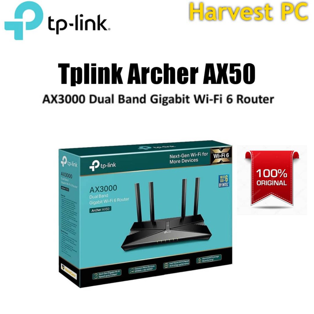 TP-Link Archer AX50 - AX3000 Dual Band Gigabit Wi-Fi 6 Router | Shopee ...